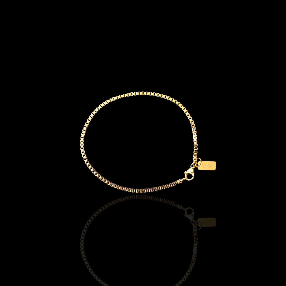 Square Box Chain Bracelet - Gold – ASÁNT LONDON